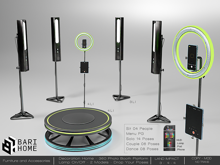 Second Life Marketplace - [BARI HOME] 360 Photo Booth Platform